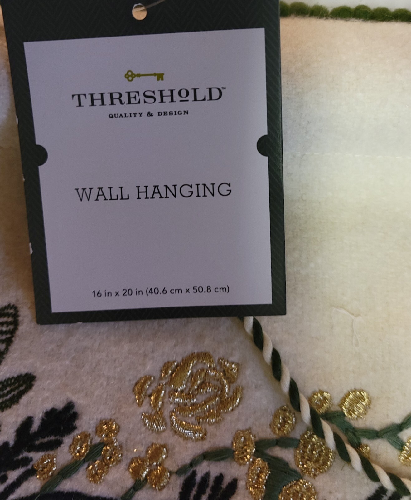 Threshold Noel Wall Hanging Sign Christmas Holiday Fabric Decor Cream ...