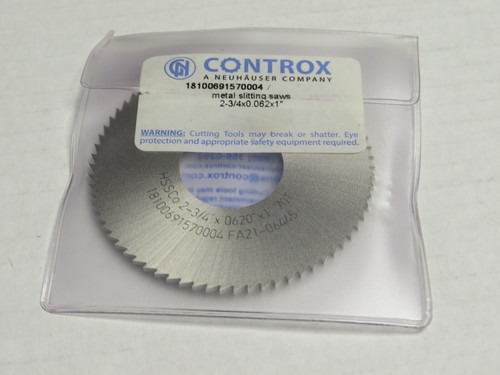 CONTROX / NEUHAUSER 2-3/4" X 0.062" X 1" COBALT SLITTING SAW BLADE, 70 ...