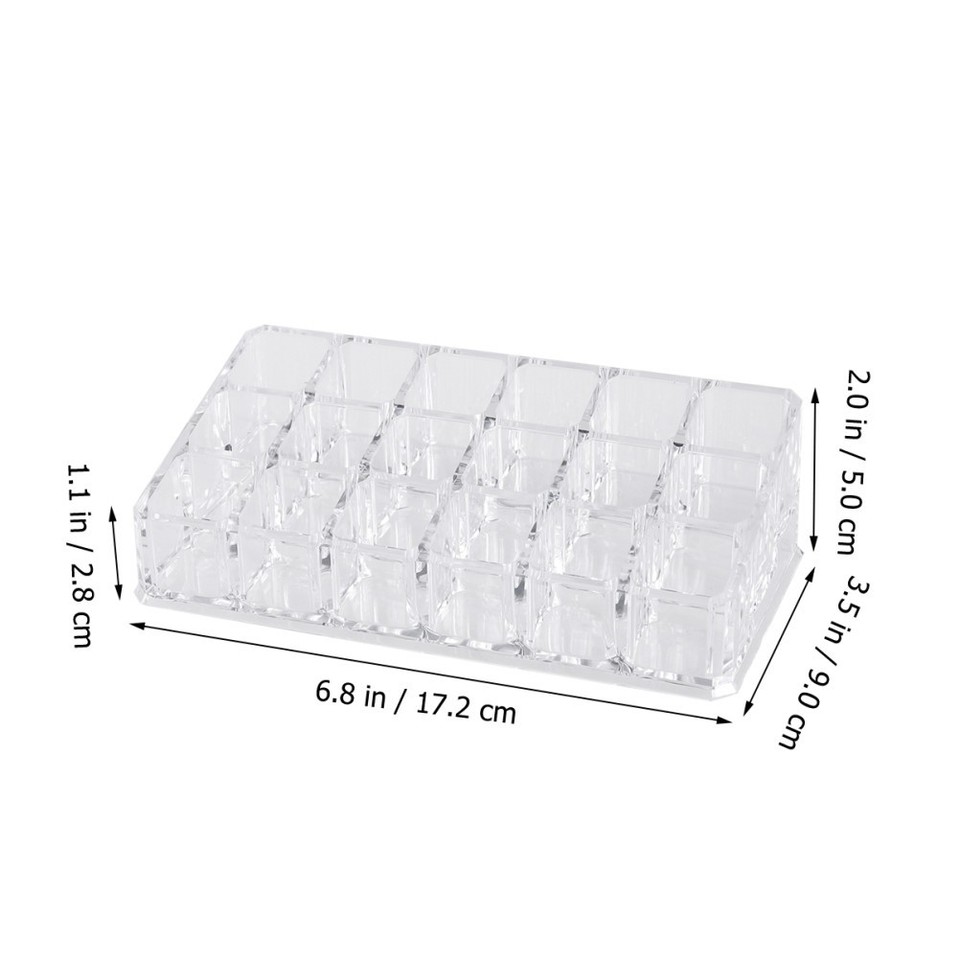 18-Slot Clear Acrylic Trapezoid Makeup Lipstick Display Stand Storage ...