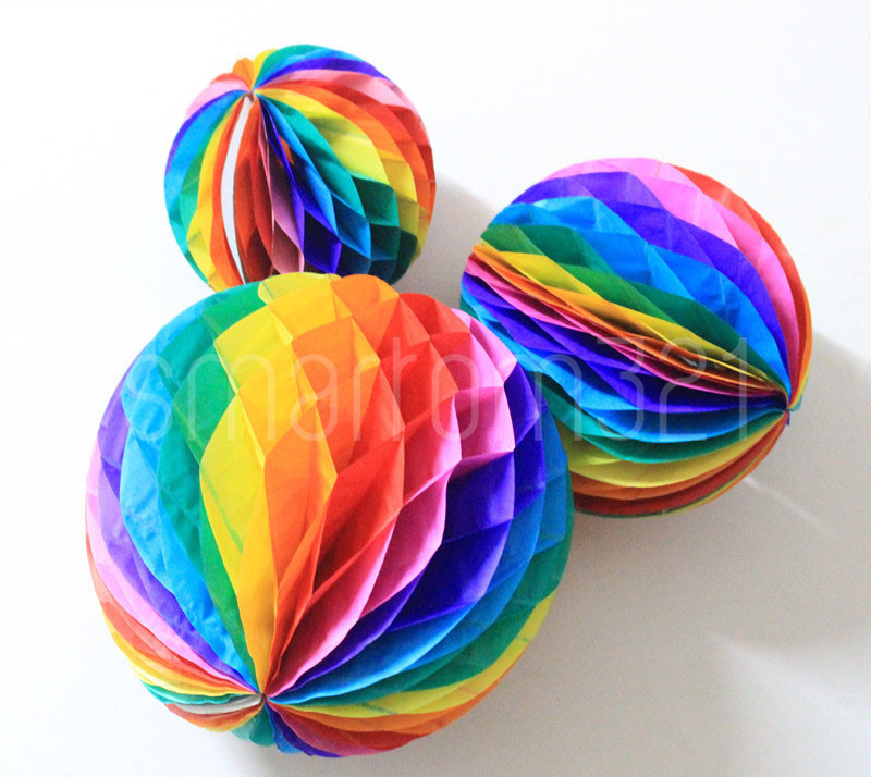 HONEYCOMB Hanging Paper BALLS Wedding Birthday Garland Party Deco Gold ...