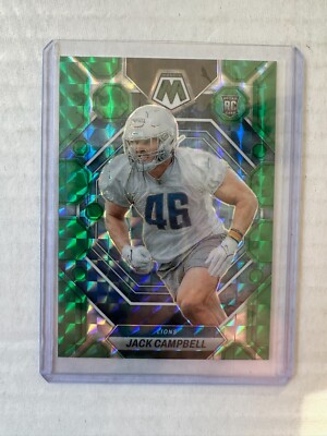 2023 Panini Mosaic Jack Campbell Rookie RC Green Prizm #323 Detroit ...