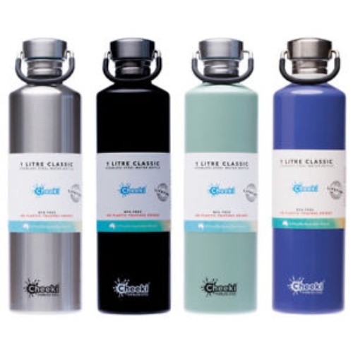 CHEEKI 1 LITRE CLASSIC STAINLESS STEEL WATER BOTTLE BPA & TOXI FREE | eBay