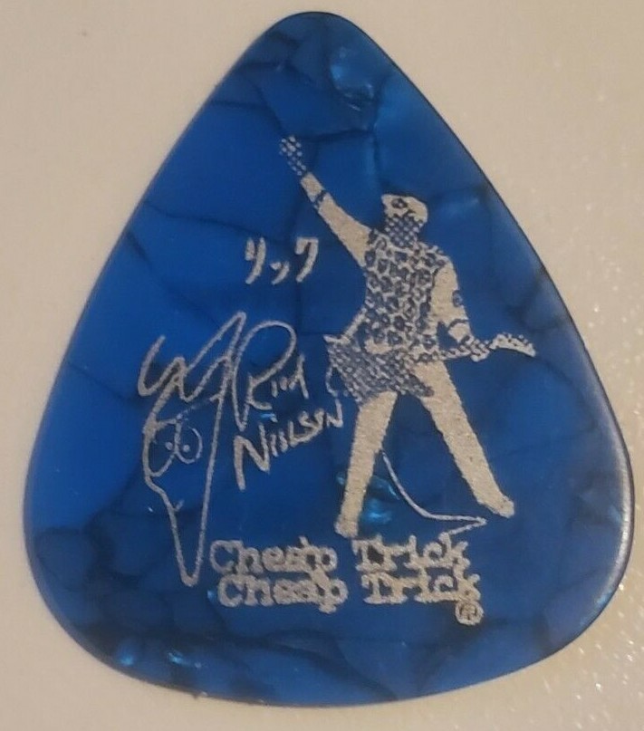 CHEAP TRICK TRANSLUCENT BLUE MARBLE SILVER PRINT RICK NIELSEN GUITAR ...