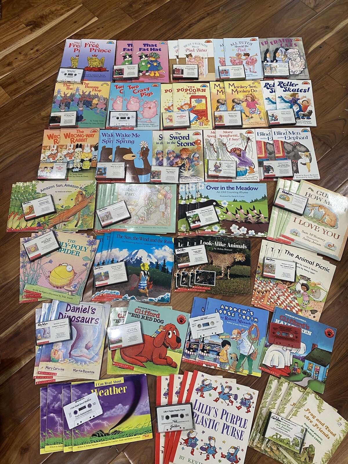 Scholastic read along book and cassette set lot of 30 | eBay