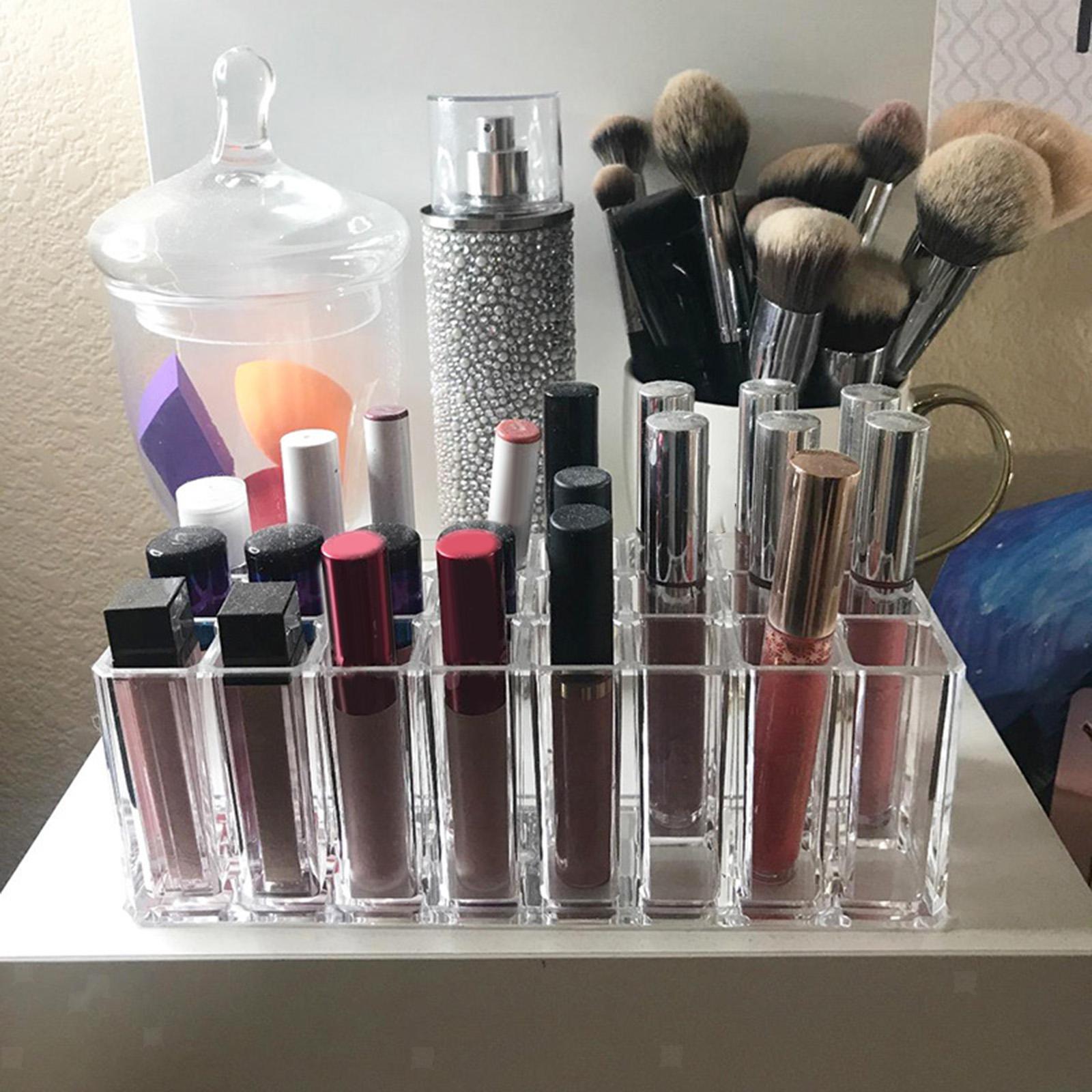 24 Grids Lipstick Holder Makeup Organizer Cosmetic Display Cases for ...