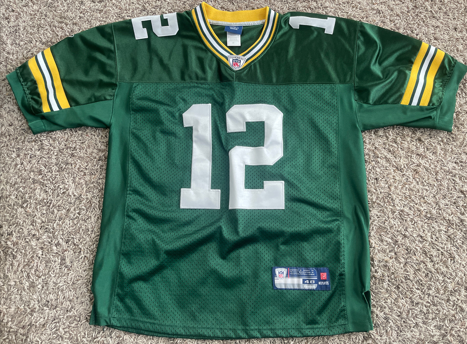 Stitch Reebok Aaron Rodgers NFL On Field Jersey Stitched SZ 48 Green ...