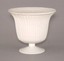 Compote Bowl Vase Glass Milky White Fluted Pedestal Vase 6"Dia 5.5"High ...