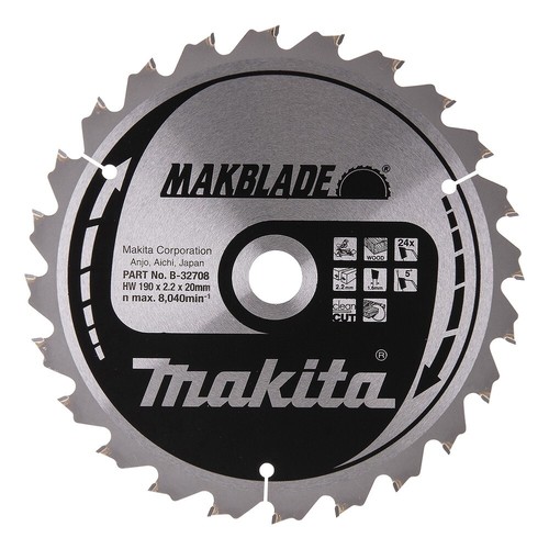 Makita 190mm 24T Circular Saw Blade 190x20mm 24T MakBlade B-32708 | eBay UK