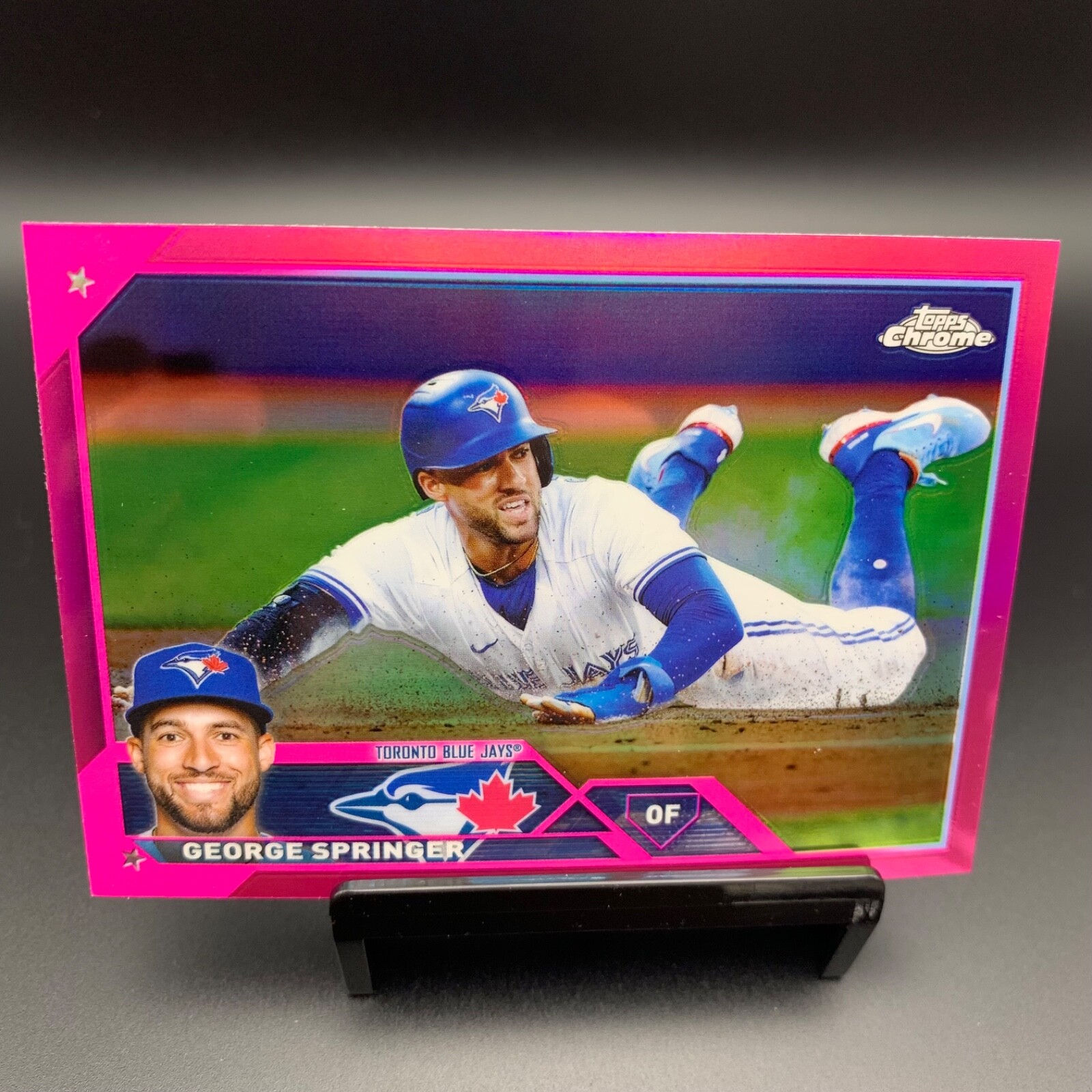 2023 Topps Chrome #134 George Springer Pink Refractor Toronto Blue Jays ...
