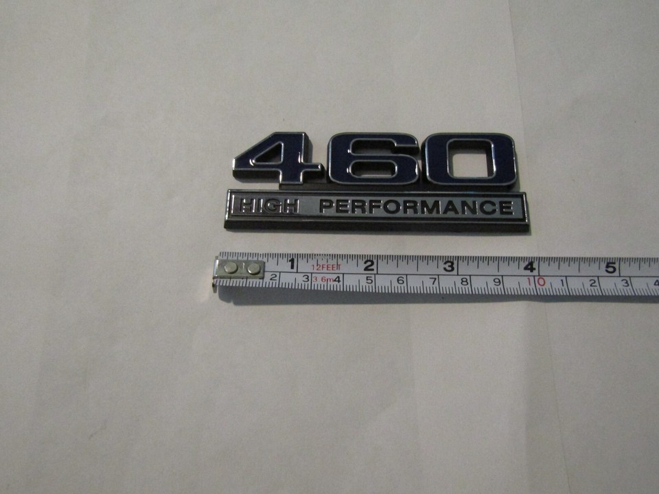 460 HIGH PERFORMANCE 4" EMBLEM EMBLEMS SET OF 2PCS BLUE/CHROME FITS ...