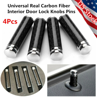 4X Car Interior Door Panels Lock Knob Pull Pin Stainless Steel Real ...