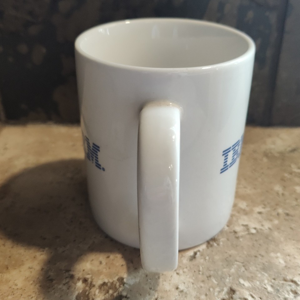Vintage White IBM Repetitive Blue IBM Logo Ceramic Coffee Mug Tea Cup ...