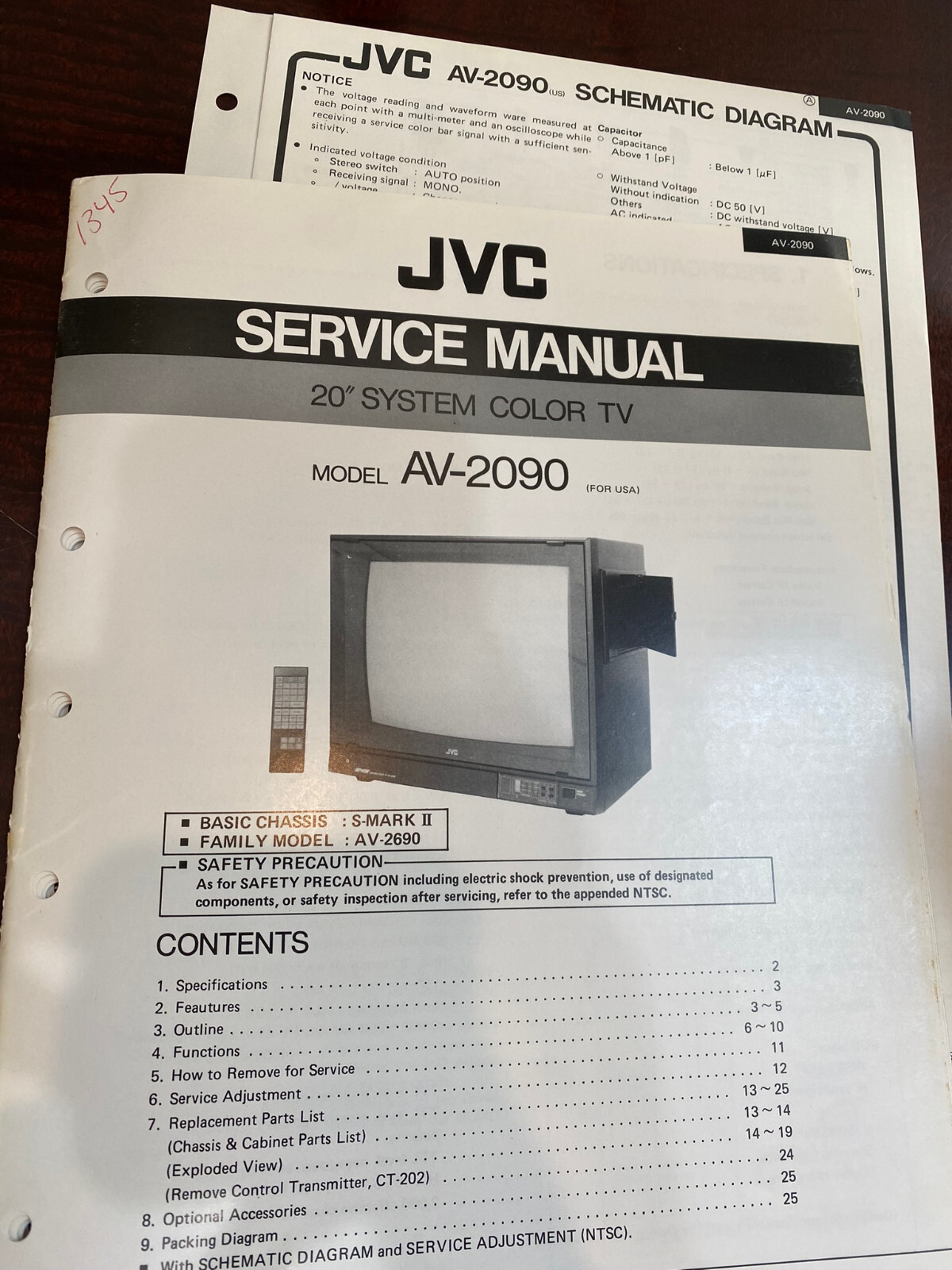 JVC AV-2090 AV2090 US TV REPAIR Service Manual & SCHEMATIC FROM USA ...