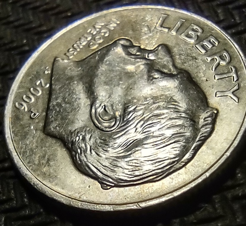 2006 P Roosevelt Dime Philadelphia Mint Dime With Die Break Error On ...