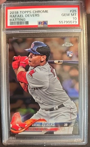 2018 Topps Chrome - Prism Refractor #25 Rafael Devers (RC) Gem Mint PSA ...