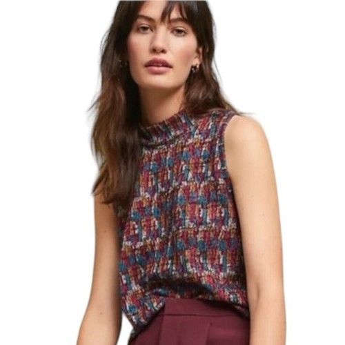 Anthropologie Akemi + Kin Petra Mock Neck Sleeveless Top M | eBay