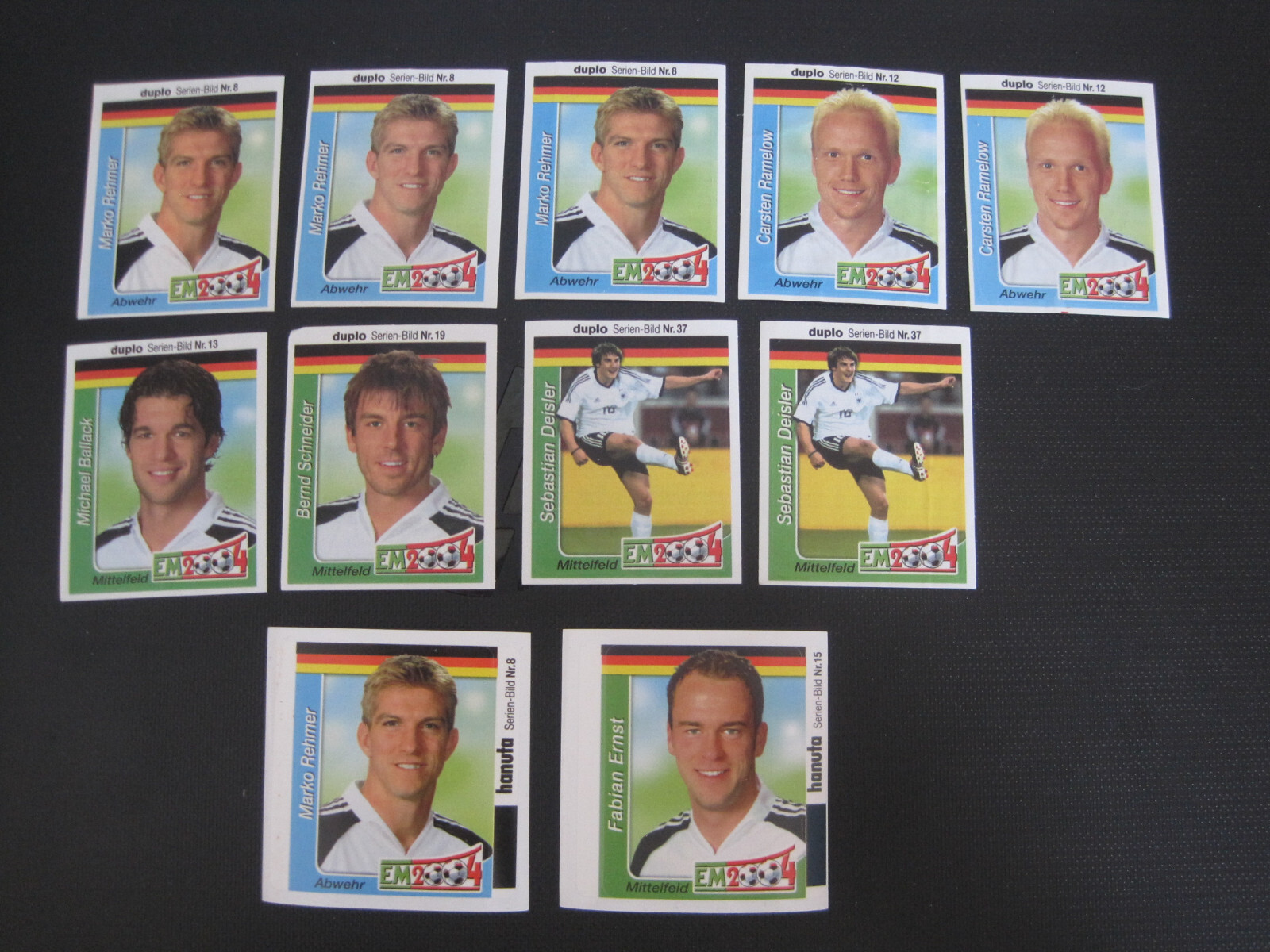 11x Ferrero Hanuta Duplo Sticker Aufkleber - EM 2004 – Fußball ...