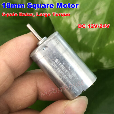 DC 12V-24V Micro 18MM*18MM Square Motor Large Torque 6-Pole Rotor Small ...