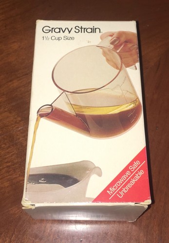 EHI Vintage Gravy Strain 1 1/2 Cups Fat Strainer Skimmer Separator 1.5 ...