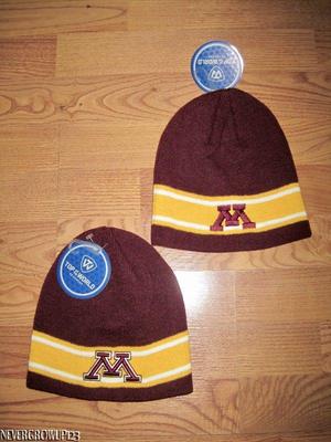UNIVERSITY OF MINNESOTA~U OF M GOPHERS~KNIT BEANIE~HAT~STOCKING CAP~NWT ...