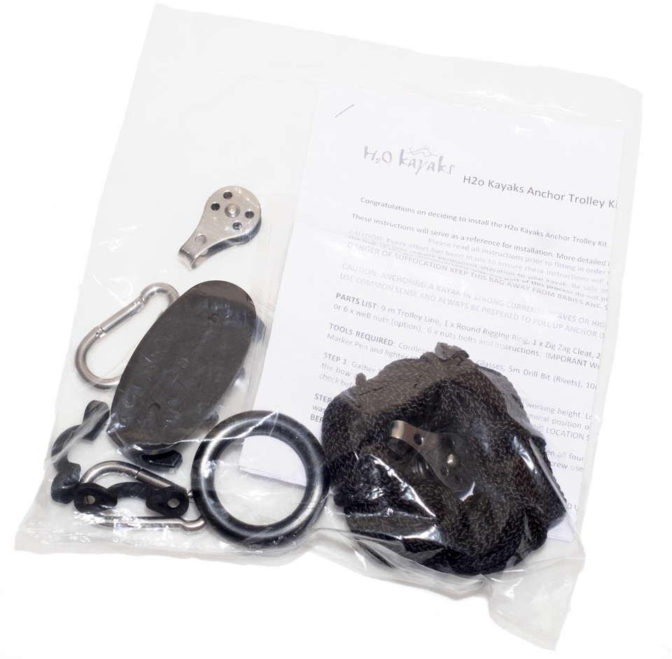 H2o Kayak Anchor Trolley Kit With Well Nuts | eBay