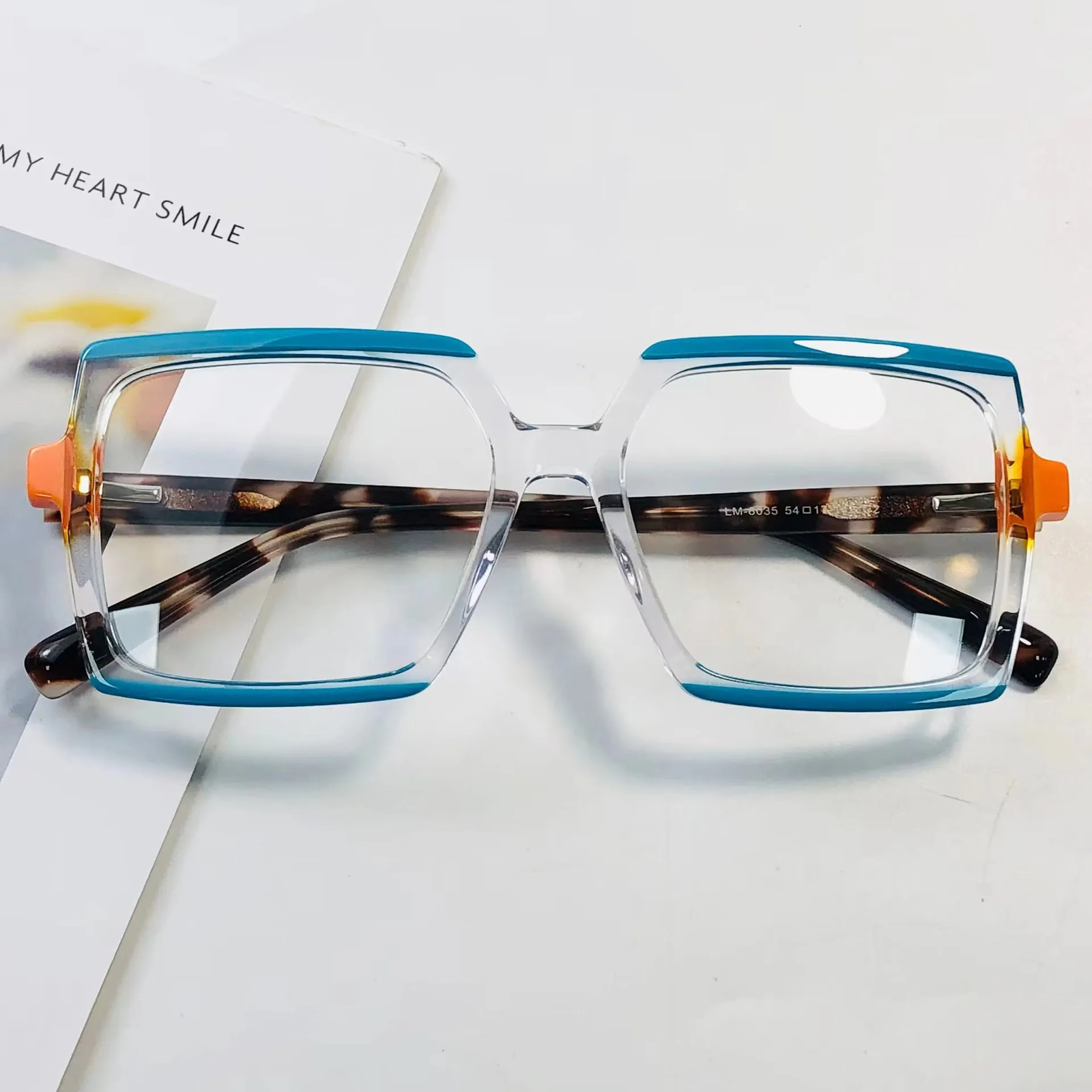 Fashion Square Acetate Eyeglasses Frames Women Oversize Full Rim Men ...