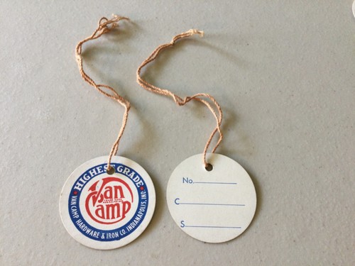 Van Camp Hardware & Iron Co Hang Price Tags Indianapolis Indiana qty 50 ...