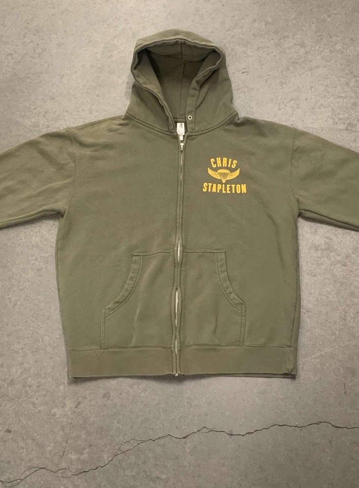 Chris Stapleton Traveller Album Parachute Lyrics On Hoodie Army Green ...
