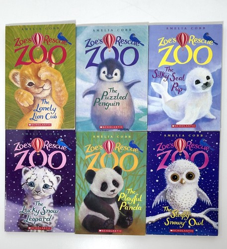 Set of 6 Zoe's Rescue Zoo-Book Series 1-6 Lion Penguin Seal Leopard ...