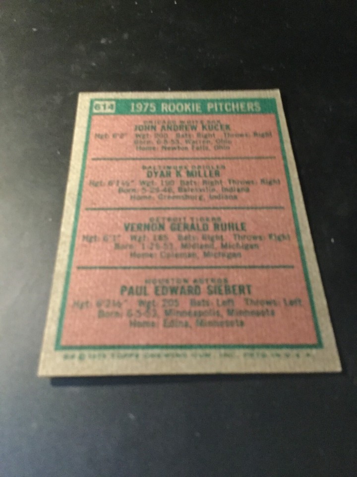 1975 Topps Rookie Pitchers #614 Vern Ruhle, Dyar Miller, Jack Kucek See ...