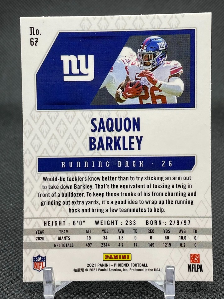 2021 Panini Phoenix Saquon Barkley Fire Burst Football Card | eBay