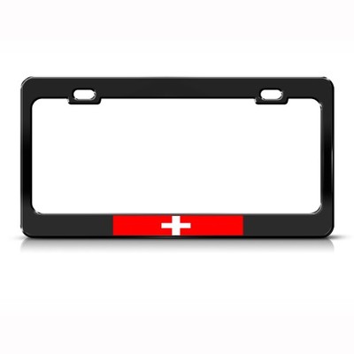 SWISS SWITZERLAND FLAG Metal License Plate Frame Tag Holder | eBay