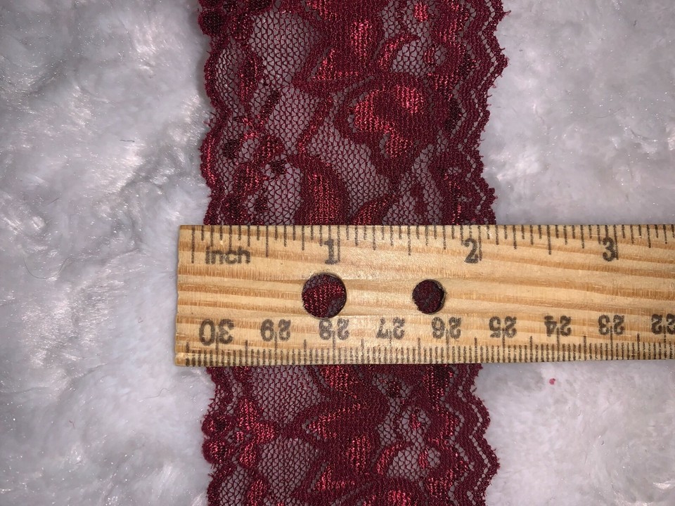 12.25 yards brick red Rust Stretch sewing Lace lingerie 2.25-" wide | eBay