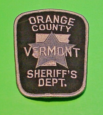 ORANGE COUNTY VERMONT VT SUBDUED BLACK/SILVER 4 1/4" SHERIFF / POLICE ...