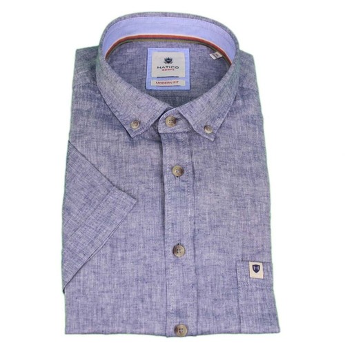 Hatico Sports Men's Canvas Shirt Modern Fit Blue D80008 72203 130 Uni ...