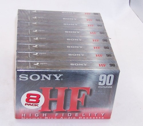 SONY HF HIGH FIDELITY 90 MINUTE BLANK CASSETTE TAPES 8 PACK NEW OLD ...