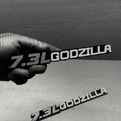 2PC 7.3L WHITE Godzilla Engine Badges – 3D Emblem Pair for Car Fender ...