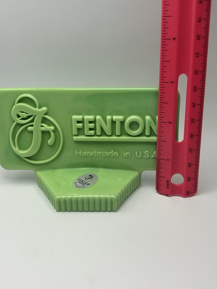 Fenton Glass Slag Green Dealer Logo Sign | eBay