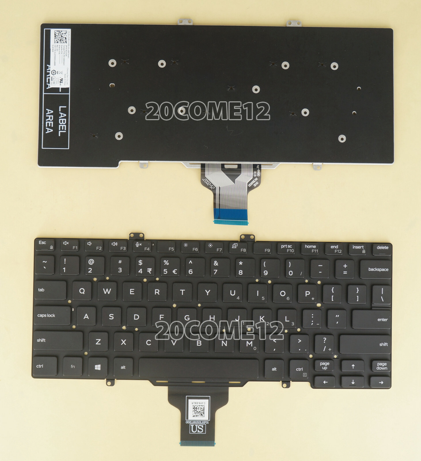 New for DELL Latitude 7400 Keyboard no Backlit no frame US NOT for 7400 ...