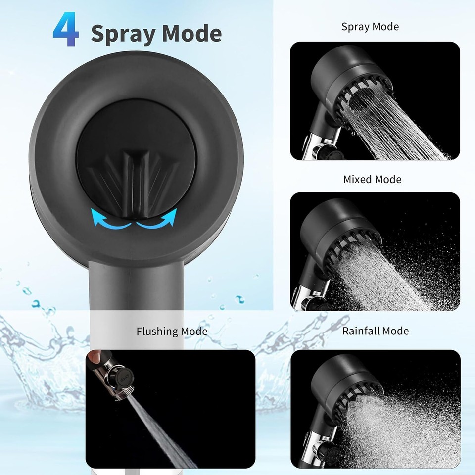 Drivse iondrops Filtered Shower Head with Handheld,High Pressure ...