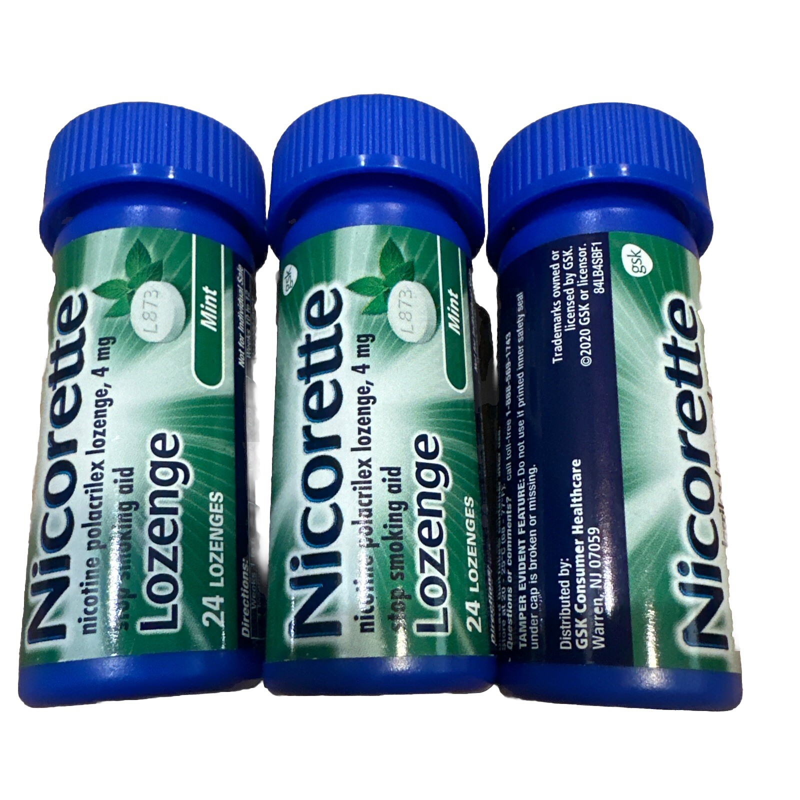 Nicorette Lozenge 4mg Mint 72 count 3 sealed tubes EXP 3-2025 | eBay