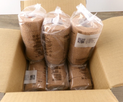 3M Coban Self-Adherent Tan Wrap (1581) 1"x 5yds Pk of 30 Rolls (6 pks ...