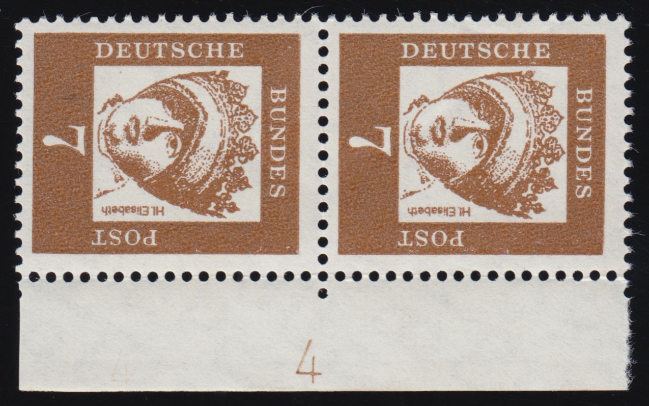 348y DZ Hl. Elisabeth 7 Pf als Paar rechts mit Druckerzeichen 4, ** | eBay