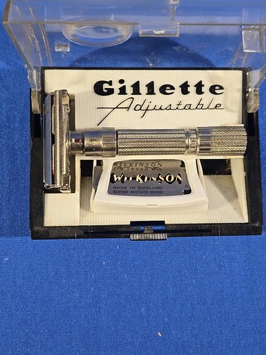 Gillette Fat Boy Adjustable Safety Razor 1960 F-3 With Case | eBay