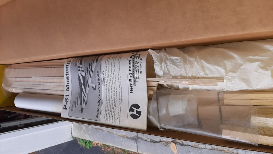 HERR Engineering P-51 MUSTANG 1/2 A R/C WOOD Model Airplane KIT 42" WS ...