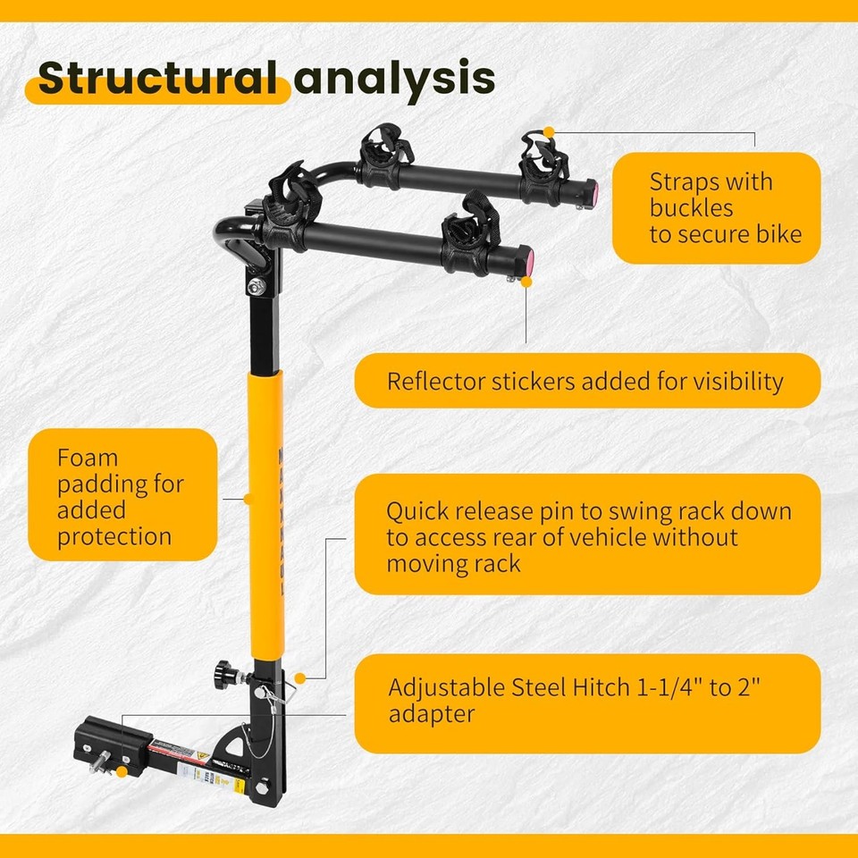 MaxxHaul 50025 Hitch Mount 2 Bike Rack For Cars, Trucks, SUV's ...
