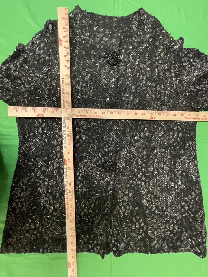 JM Collection Woman Black Sequined Jacket 1X | eBay