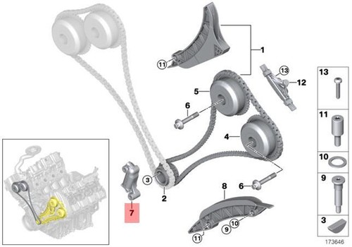 Genuine BMW E70 E70N E71 E72 F01 F01N F02 F03 Chain Tensioner OEM ...