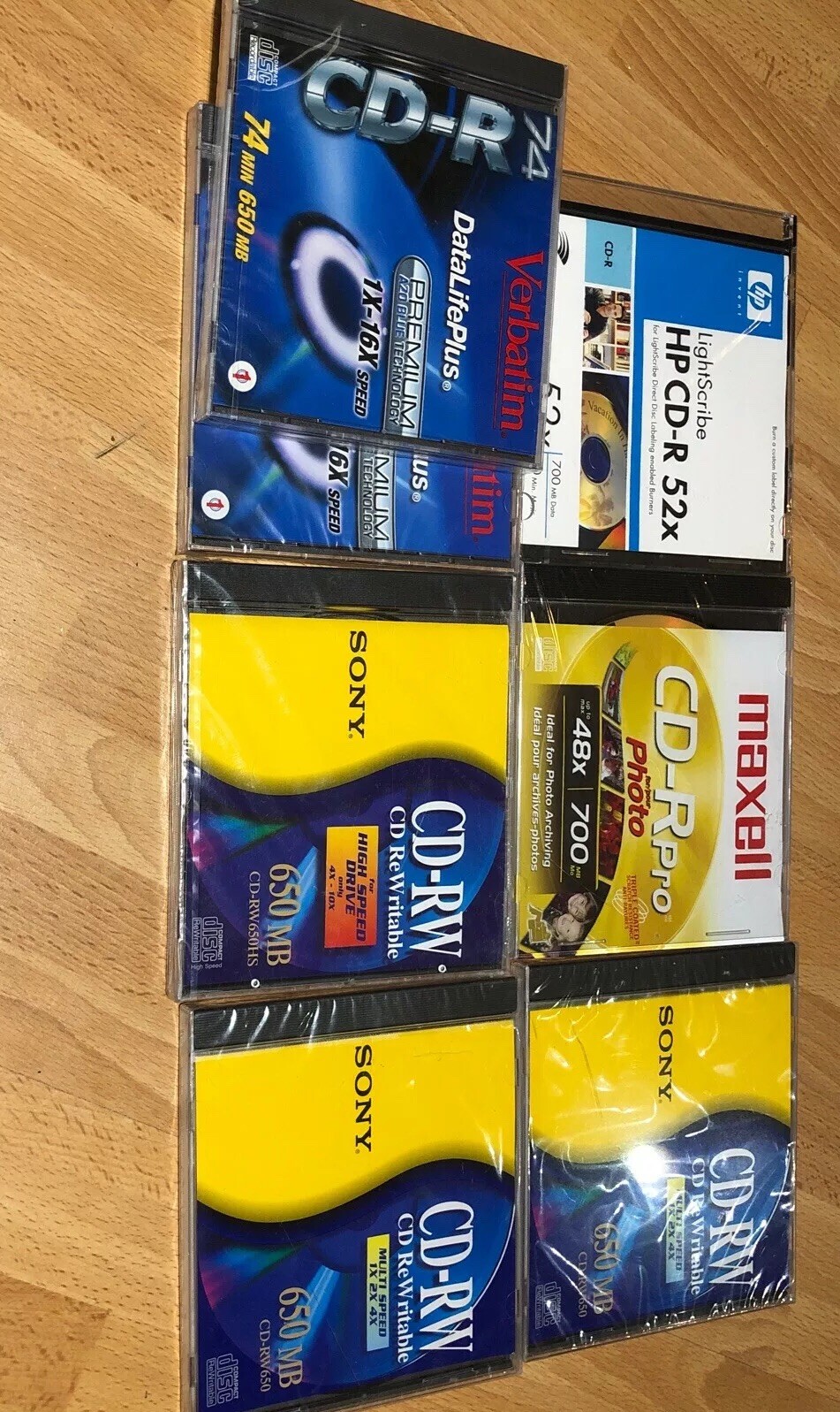 Blank Cd-r Cd-rw Data Media Lot Of 7 New Sealed Datalifeplus Blue Sony ...