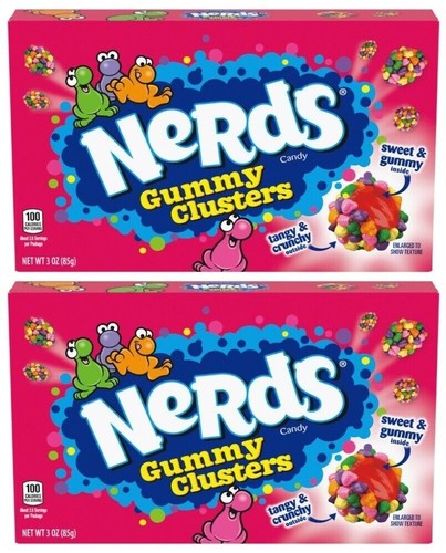 2x Nerds Gummy Clusters Theater Box Candy 85g American Candy ...